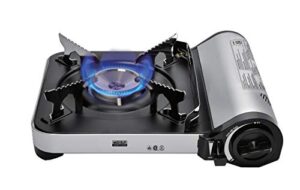 maxsun portable gas stove ms-7 (silver) 11,500 btu, extreme high power, camp stove, w/carrying case