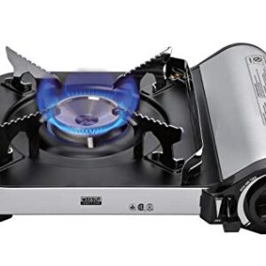 Maxsun Portable Gas Stove MS-7 (Silver) 11,500 BTU, Extreme High Power, Camp Stove, w/Carrying Case