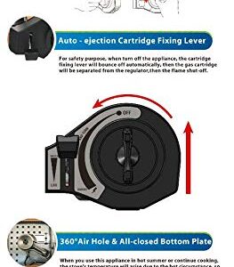 Maxsun Portable Gas Stove MS-7 (Silver) 11,500 BTU, Extreme High Power, Camp Stove, w/Carrying Case