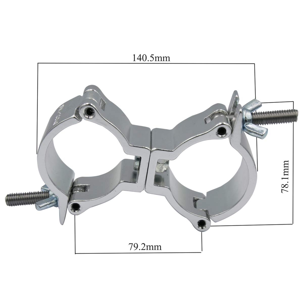 Gchee Dual Truss Swivel Coupler Clamp Fit F34 1.88-2 Inch Pipe Heavy Duty Aluminum Alloy 220 LBs for DJ Stage Lighting (1PCS)