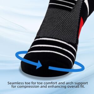 Kodal Copper Cushioned Athletic Ankle Socks, Low Cut Training Socks, Odor Free, Moisture Wicking, Arch Compression (5 Pairs)