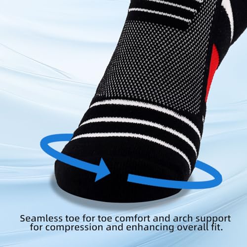 Kodal Copper Cushioned Athletic Ankle Socks, Low Cut Training Socks, Odor Free, Moisture Wicking, Arch Compression (5 Pairs)