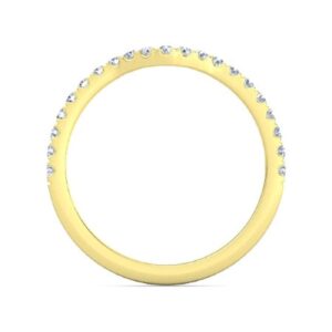 foreverjewelryhub 0.20ct Round Cut D/VVS1 Diamond Curved Half Eternity Wedding Band 14k Yellow Gold Plated 925 Sterling Silver