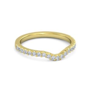 foreverjewelryhub 0.20ct Round Cut D/VVS1 Diamond Curved Half Eternity Wedding Band 14k Yellow Gold Plated 925 Sterling Silver