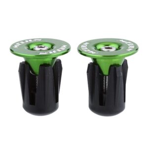 Tbest Handlebar End, Bar Plugs,2pcs Bike Handlebar End Plug Colorful Aluminum ycle Handlebars Bar Grips End Plugs Bike Bar End Bike Accessory for Mountain Bike Road ycle (Green)