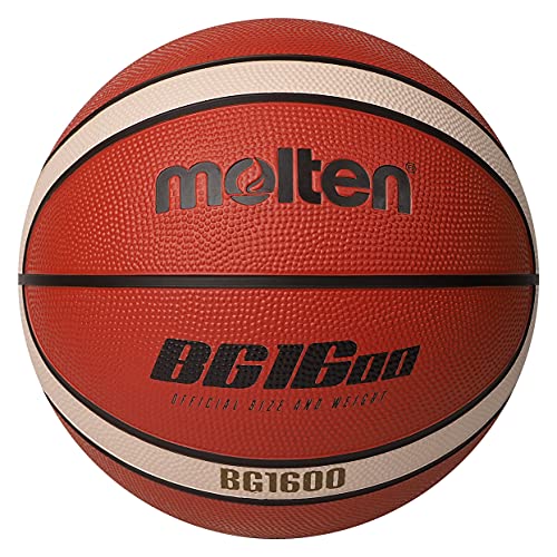 Molten BG3000 Basketball, Indoor/Outdoor, Synthetic Leather, Size 7, Orange/Ivory, Suitable for Boys Age 14 & Adult