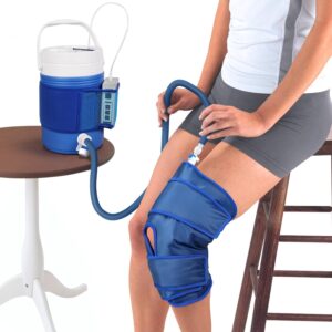 koozam cryo cuff knee cooler cold therapy ice machine for knee system | cryotherapy cuff machine combines compression with cold therapy | essential for after knee surgery, rehab & sports injuries