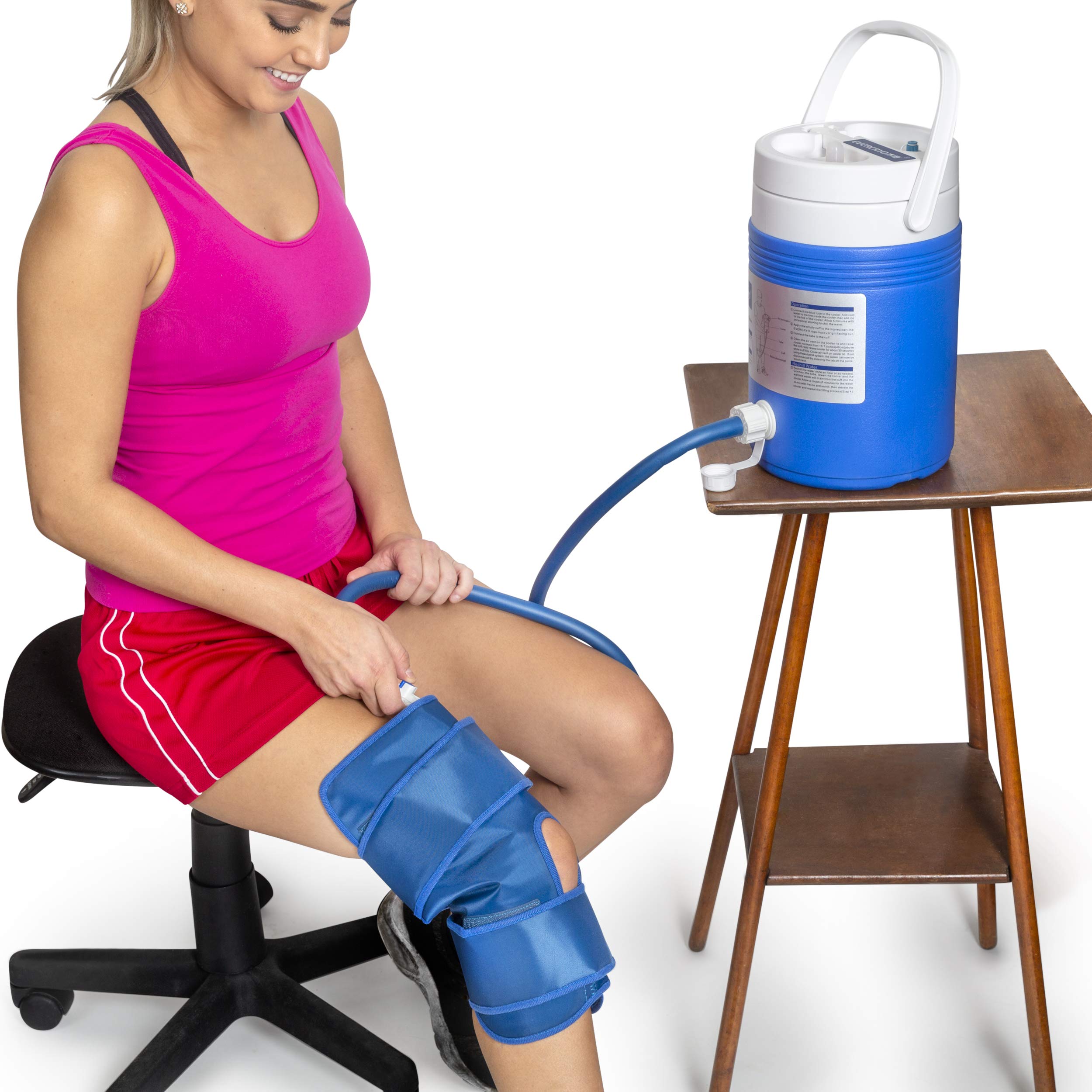 Koozam Cryo Cuff Knee Cooler Cold Therapy Ice Machine for Knee System | Cryotherapy Cuff Machine Combines Compression with Cold Therapy | Essential for After Knee Surgery, Rehab & Sports Injuries