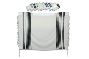 talitania traditional pure wool tallit prayer shawl tallis gadol (size 80 (xl) 88 x 68 inches, black stripes)