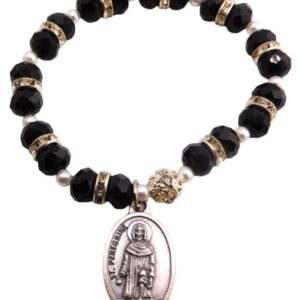 Westman Works St Peregrine Cancer Healing Saint Gift Set with Italian Bracelet and Holy Prayer Card