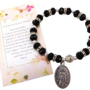 Westman Works St Peregrine Cancer Healing Saint Gift Set with Italian Bracelet and Holy Prayer Card