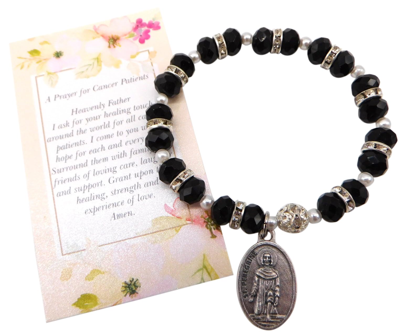 Westman Works St Peregrine Cancer Healing Saint Gift Set with Italian Bracelet and Holy Prayer Card