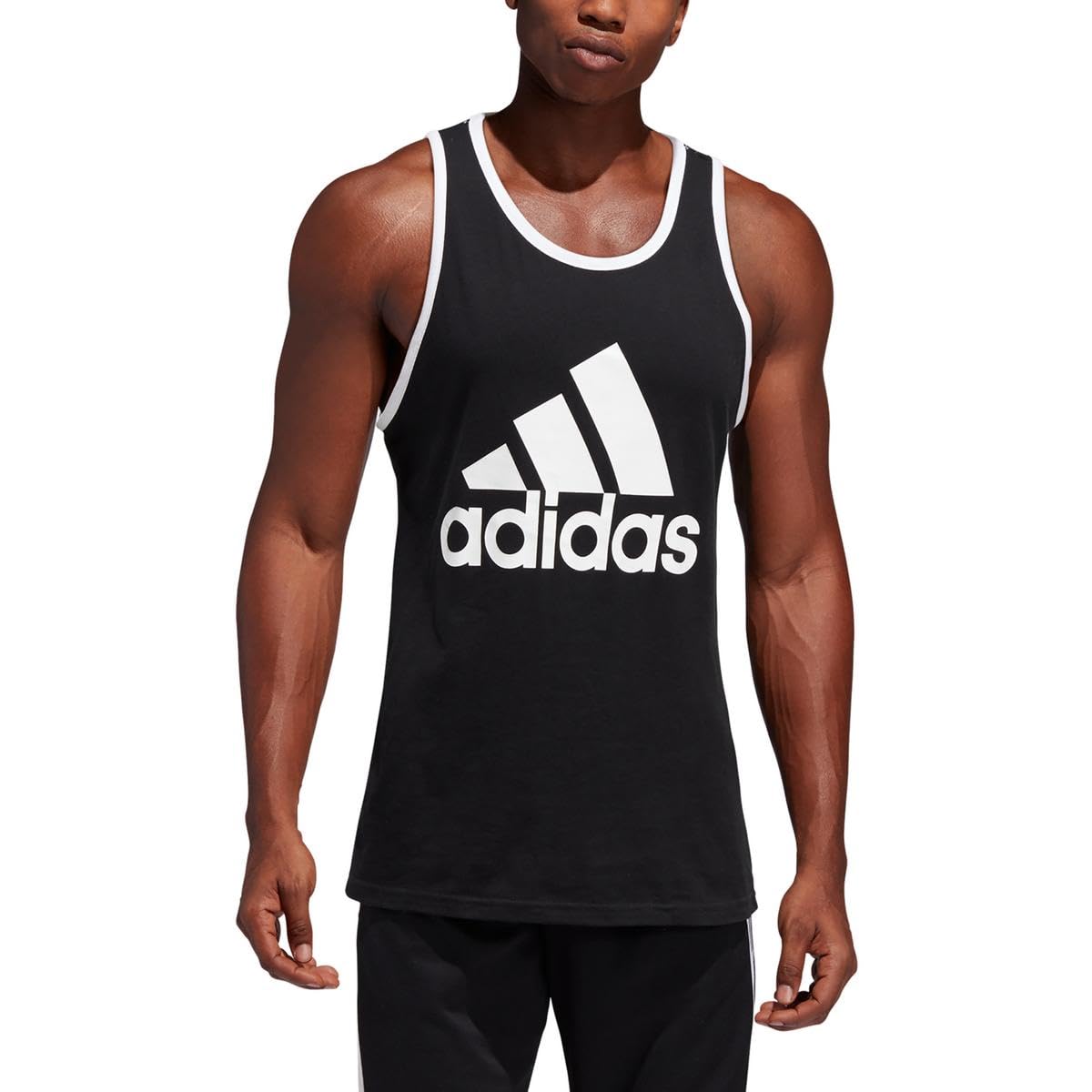 adidas Men's Badge of Sport Classic Tank, Black/White, Medium