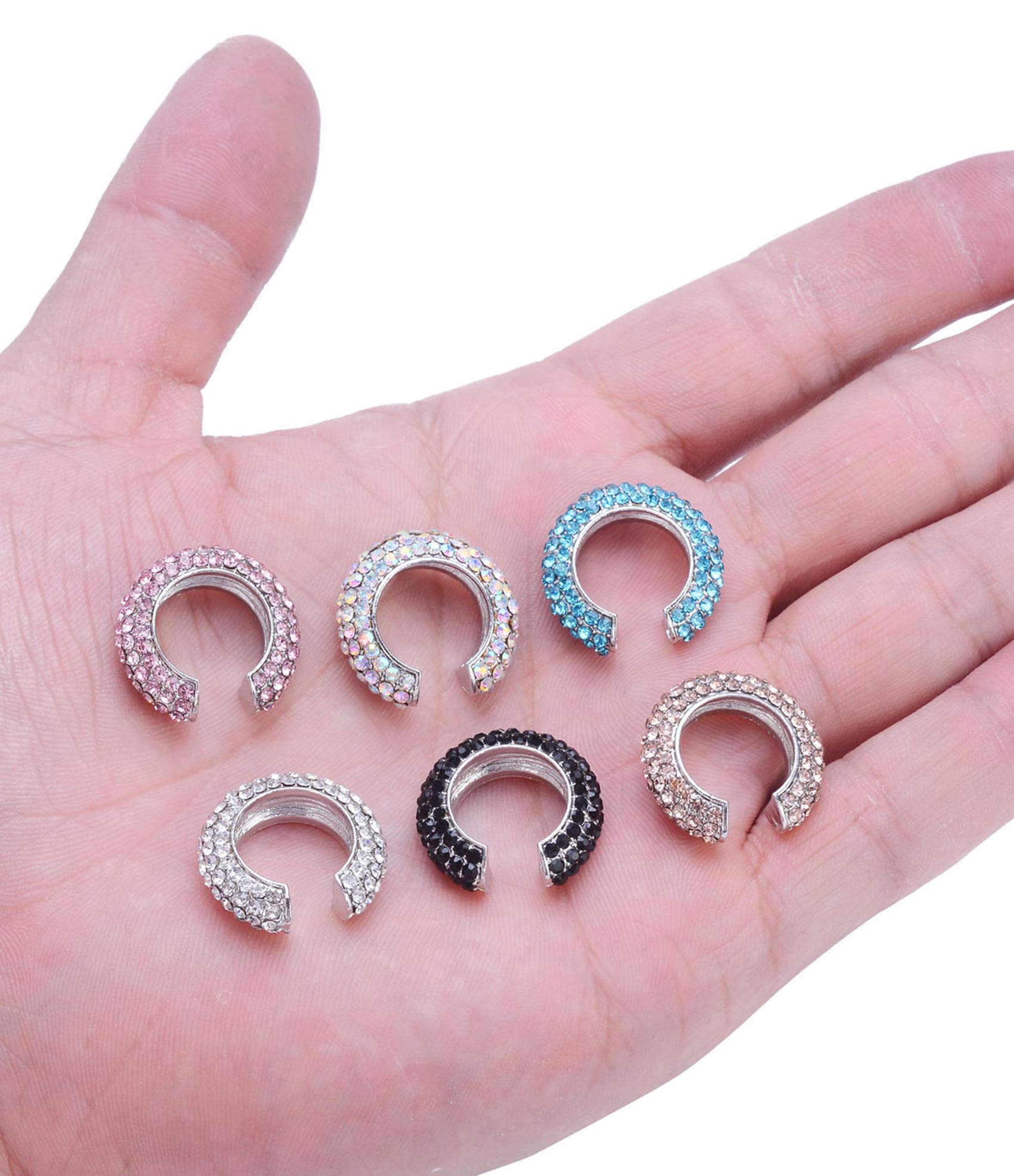 Tornito 6 PCS Non Pierced CZ Huggie Ear Cuffs Earrings for No Piercing Ears Clip Cartilage Earrings for Women