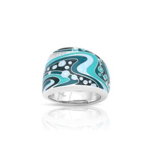 belle etoile calypso ring teal ring size: 8