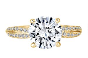 affy (0.26 cttw) round white natural diamond semi mount engagement wedding ring in 14k solid yellow gold (i-j color, i2-i3 clarity) ring size-6.5