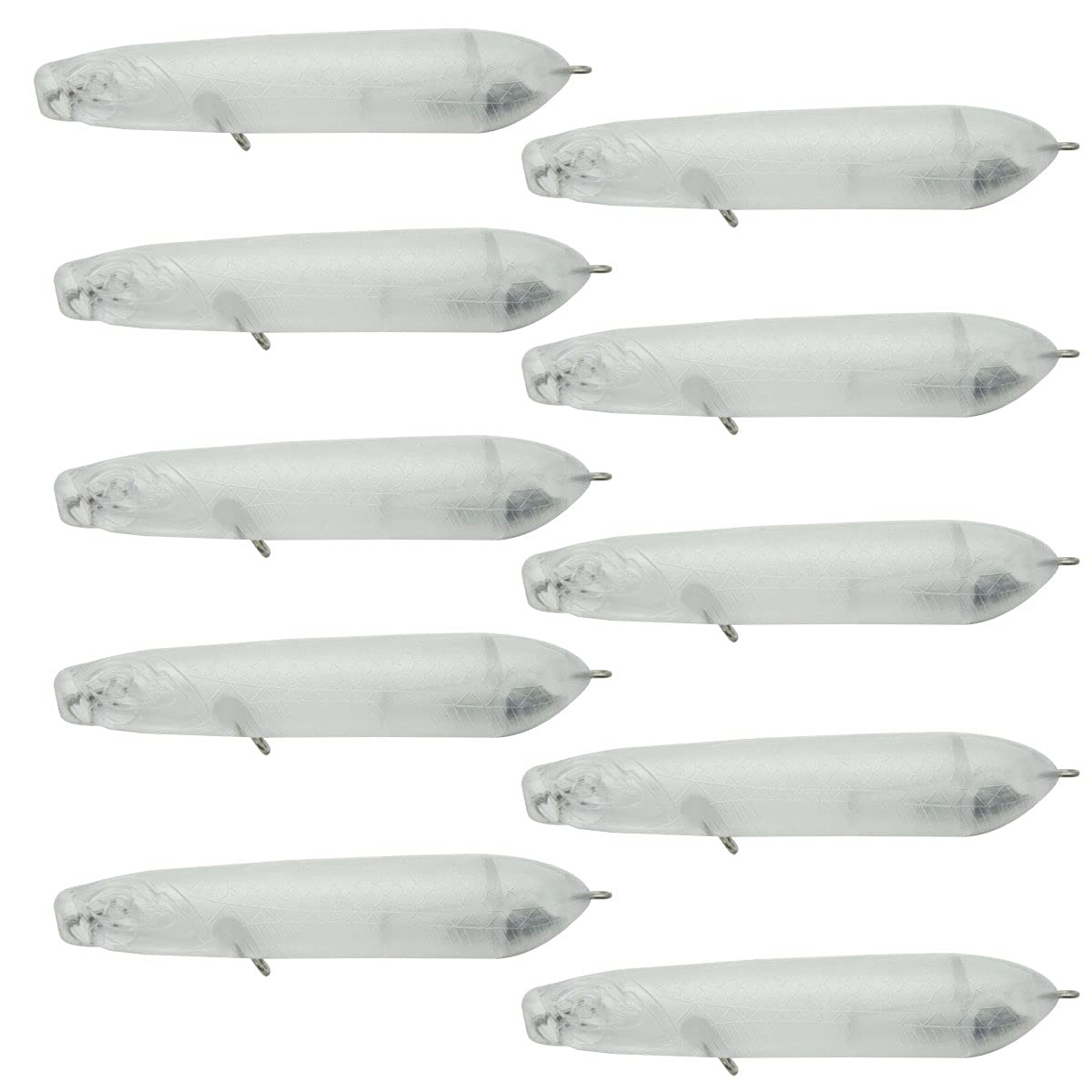 10pcs Unpainted Pencil lipless Bait Fishing Blank Popper Hard Crank Bait Lure Body 85mm 10.2g Blank Lures Free Eye 8247