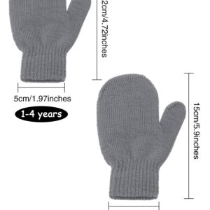 SATINIOR 3 Pairs Toddler Magic Stretch Mittens Little Girls Soft Knit Mitten Baby Boys Winter Knitted Gloves