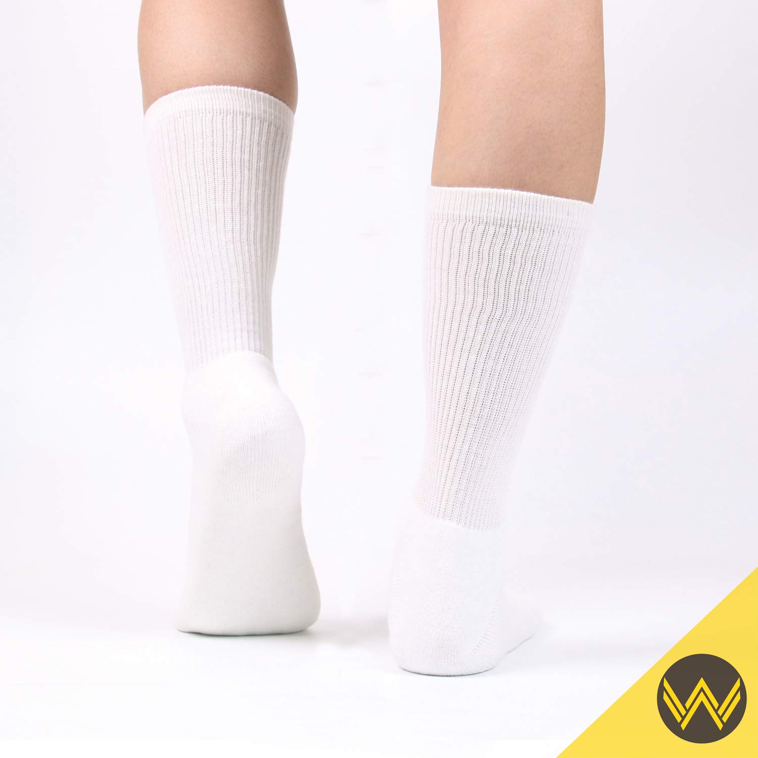 WANDER Women's Athletic Crew Socks 8 Pairs Cushion Running Socks for Women Sport Wicking Cotton Socks 7-10/10-14(Shoe Size :7-10, 8 Pairs White)