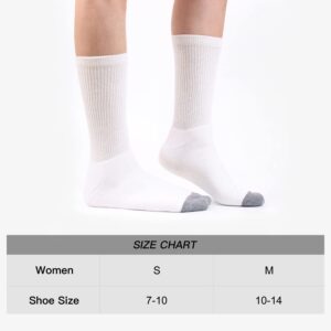 WANDER Women's Athletic Crew Socks 8 Pairs Cushion Running Socks for Women Sport Wicking Cotton Socks 7-10/10-14(Shoe Size :7-10, 8 Pairs White)