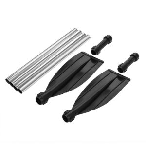 Kayak Paddles, Pair of Detachable Boat Oars Lightweight Aluminum Alloy Ribbed Blade Boat Paddleboard for Kayaking Boating Canoeing Surfing Outdoor Water Sports- 2 Pieces