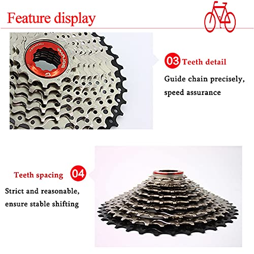 Bolany 8/9/10/11 Speed Cassette 11-40/42/46/50T Mountain Bike,Lightweight Bicycle MTB Cassettes, fit Shimano/SRAM/FSA/Campagnolo/KMC XC AM DH MTB 6/7/8/9/10/11S Chains