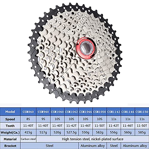 Bolany 8/9/10/11 Speed Cassette 11-40/42/46/50T Mountain Bike,Lightweight Bicycle MTB Cassettes, fit Shimano/SRAM/FSA/Campagnolo/KMC XC AM DH MTB 6/7/8/9/10/11S Chains