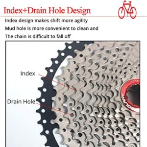 Bolany 8/9/10/11 Speed Cassette 11-40/42/46/50T Mountain Bike,Lightweight Bicycle MTB Cassettes, fit Shimano/SRAM/FSA/Campagnolo/KMC XC AM DH MTB 6/7/8/9/10/11S Chains