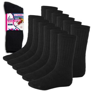 debra weitzner 6 pairs merino wool thermal socks men and women warm cushioned hiking crew socks for hunting winter etc long survival boot socks moisture wicking black 9-11