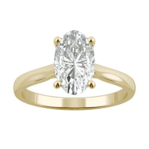 moissanite by charles & colvard 10x6mm elongated oval engagement ring-size 9 2.30ct dew