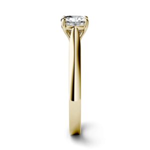 14K Yellow Gold Moissanite by Charles & Colvard 6mm Cushion Engagement Ring-size 7 1.10ct DEW