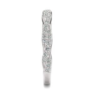 Charles & Colvard 14K White Gold Moissanite Twisted Wedding Band-size 7 0.32cttw DEW by Charles & Colvard