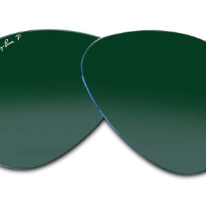 Ray-Ban Original AVIATOR LARGE METAL RB3025 58MM Crystal Green Polarized Replacement Lenses For Men For Women + BUNDLE with Designer iWear Eyewear Kit