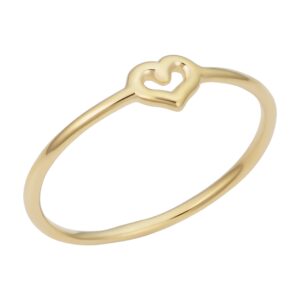 kooljewelry 14k yellow gold 4.7mm small heart minimalist ring (size 8)