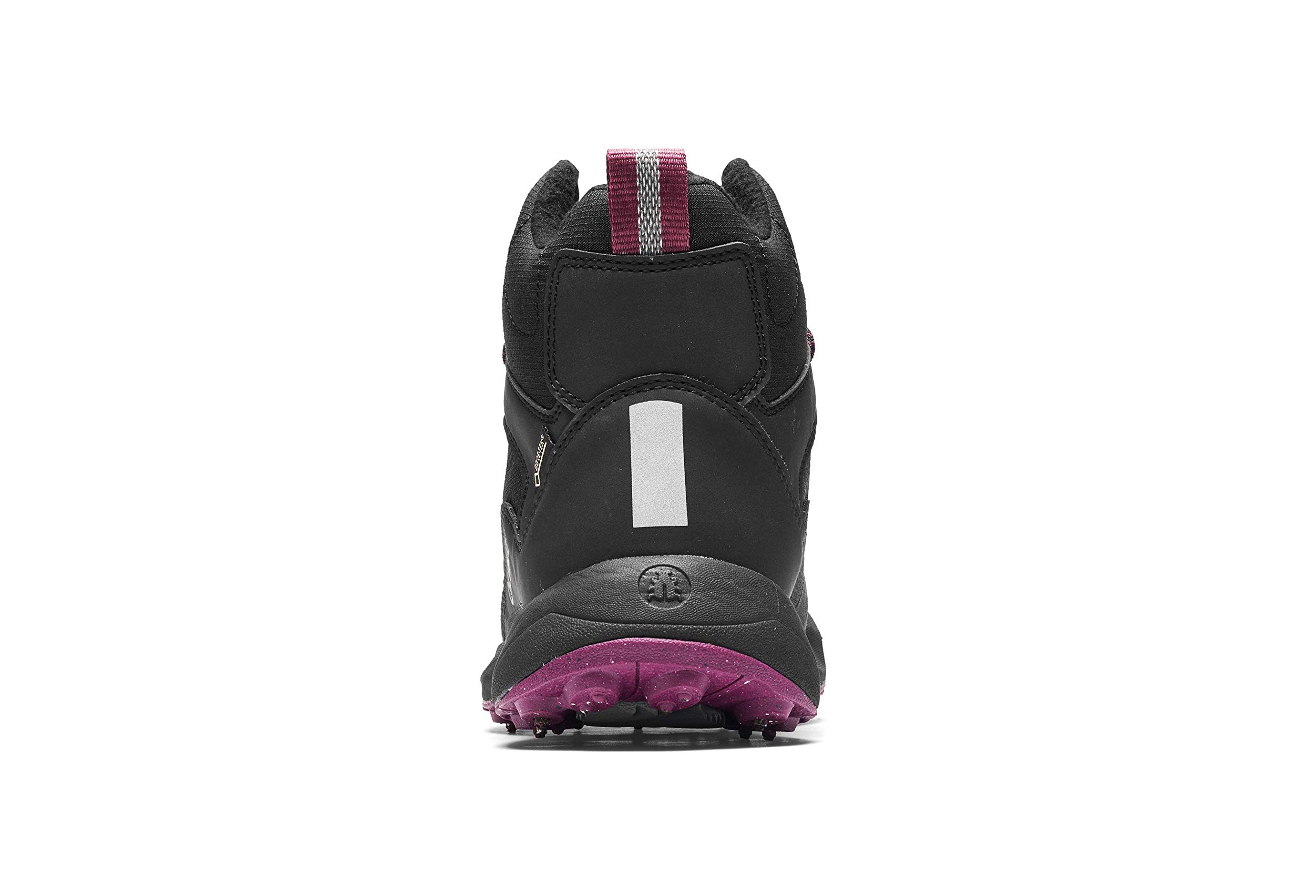 Icebug Womens Pace3 BUGrip GTX Hiking Boot with Carbide Studded Traction Sole, Black/DarkHibiscus, 6