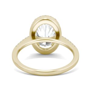 Charles & Colvard Created Moissanite 12x8mm Oval Cut Elongated Engagement Ring for Women | 4.75 cttw DEW | Lab Grown | Solid 14K Yellow Gold | Size 8