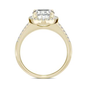 Charles & Colvard Created Moissanite 12x8mm Oval Cut Elongated Engagement Ring for Women | 4.75 cttw DEW | Lab Grown | Solid 14K Yellow Gold | Size 8