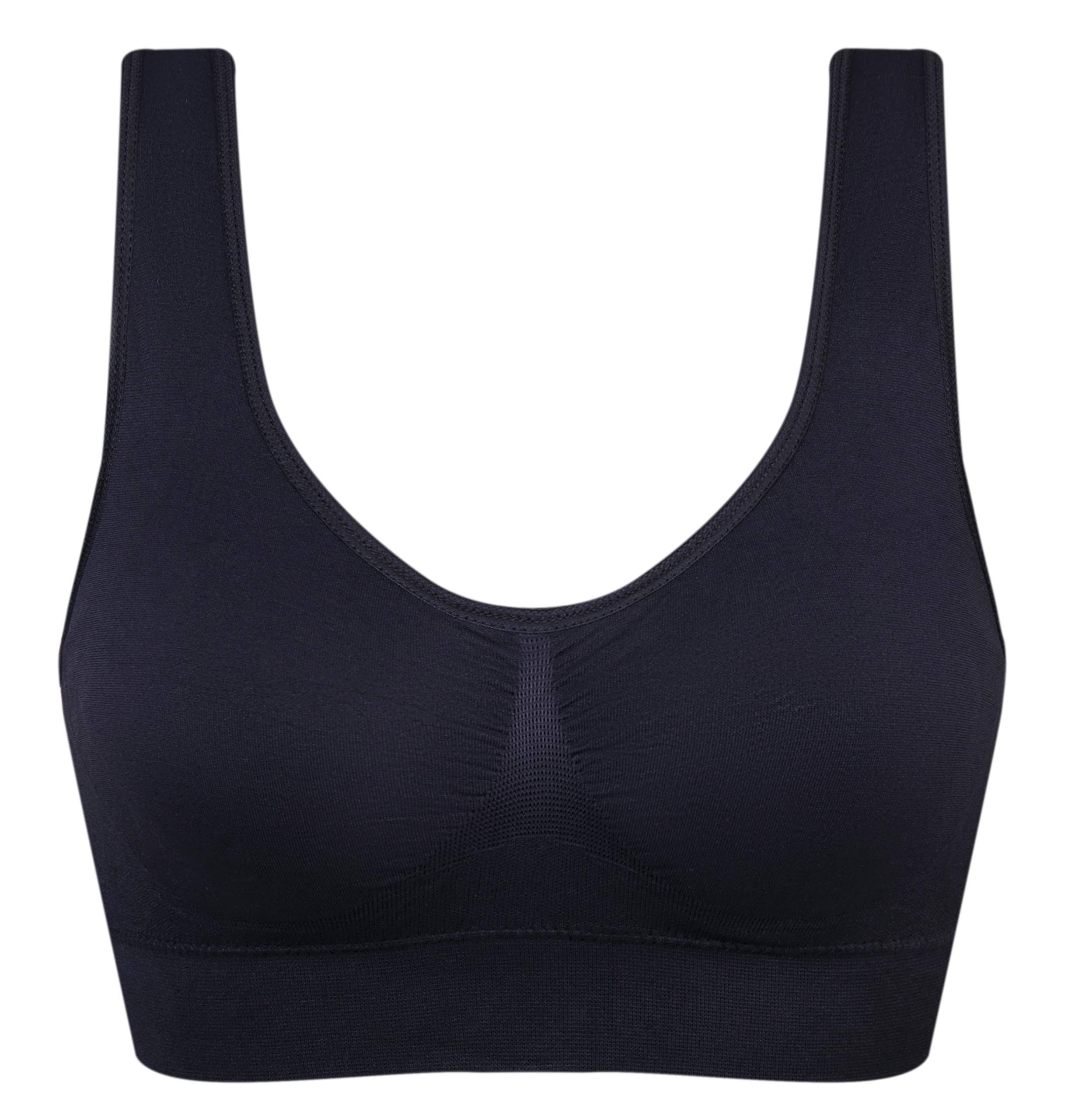 Women's Comfort Workout Sports Bra Low-Impact Activity Sleep Bras 6 Black L