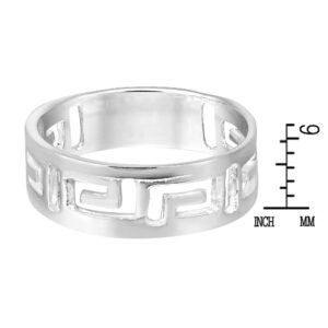 AeraVida Meander Greek Key Style Band .925 Sterling Silver Ring (10) | Stylish Greek Key Ring for Men | Fashion Jewelry