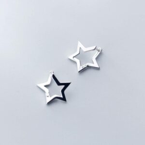 Minimalist Star Small Hoop Earrings 925 Sterling Silver for Women Teen Girls Cute Huggie Hoops Wedding Earring Fashion Jewelry Gifts for Best Friend Daughter Hypoallergenic