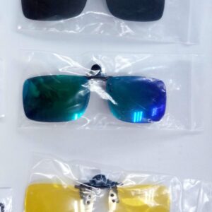 Litbun 3 PACK, Clip on Sunglasses Flip up Polarized Lens For Prescription Glasses, UV Protection Over RX Eyeglasses