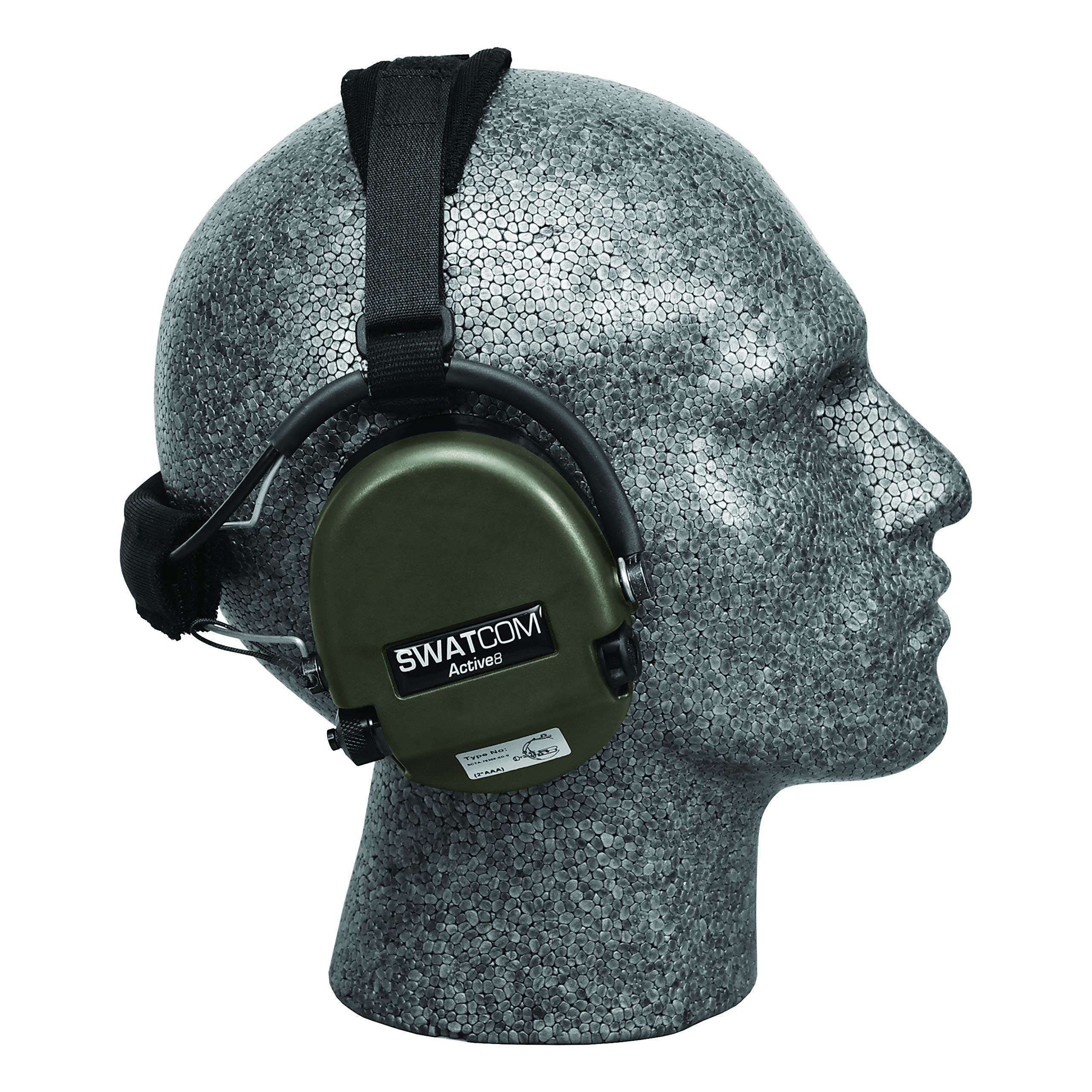 Swatcom Active8 Waterproof Military Spec Electronic Hearing Protection Headset - Neckband (Green)