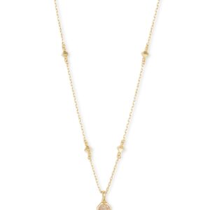 Kendra Scott Nola Pendant Necklace for Women, Fashion Jewelry, Gold-Plated, Iridescent Drusy