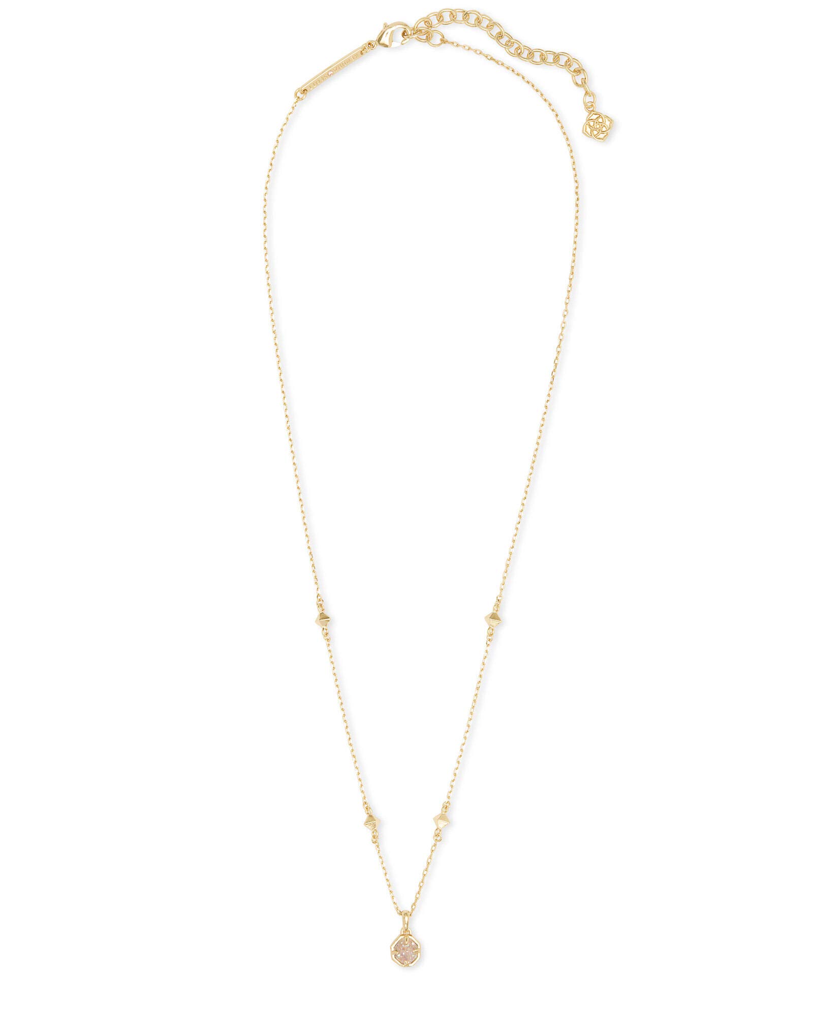 Kendra Scott Nola Pendant Necklace for Women, Fashion Jewelry, Gold-Plated, Iridescent Drusy