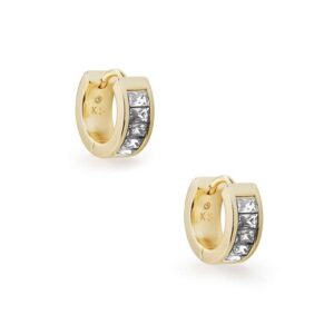 Kendra Scott Jack Huggie Earrings in Gold Clear Nano Crystal