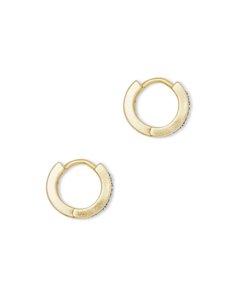 Kendra Scott Jack Huggie Earrings in Gold Clear Nano Crystal