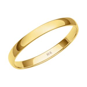 brilliant expressions 10k yellow gold classic 2mm women's ring - conflict-free, durable, plain wedding band - size 8