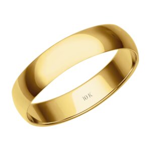 women's 4mm solid gold rings – classic, lightweight 10k yellow gold jewelry; durable plain wedding band for women; comfortable, well-polished womens wedding bands, size 8.5, by brilliant expressions