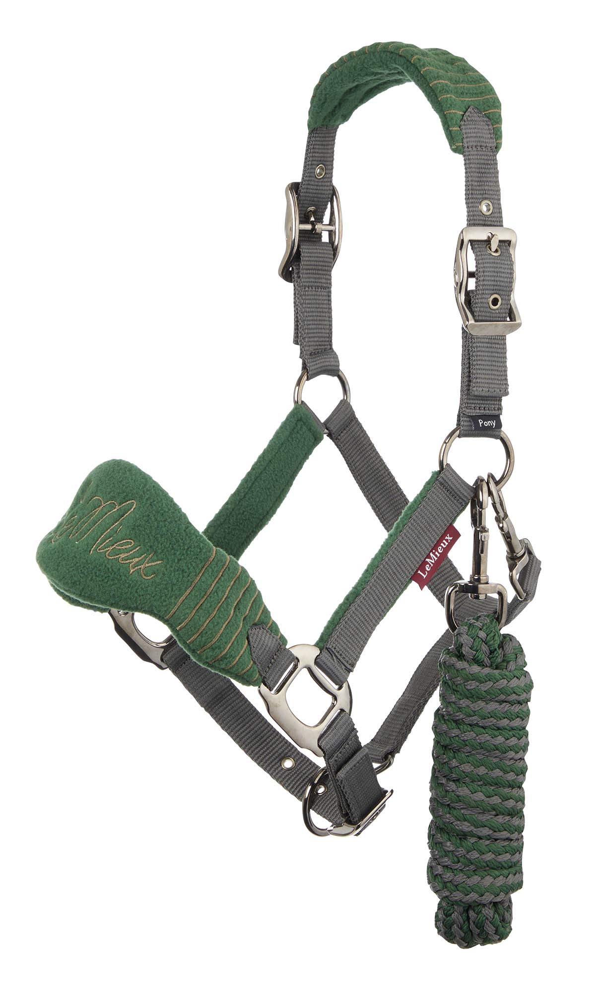 LeMieux Vogue Fleece Headcollar - Halter & Leadrope (Hunter Green - Cob)