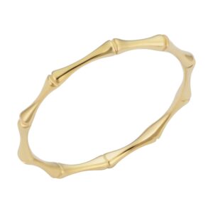 kooljewelry women's 14k yellow gold 1.8mm bamboo ring minimalist jewelry, size 4